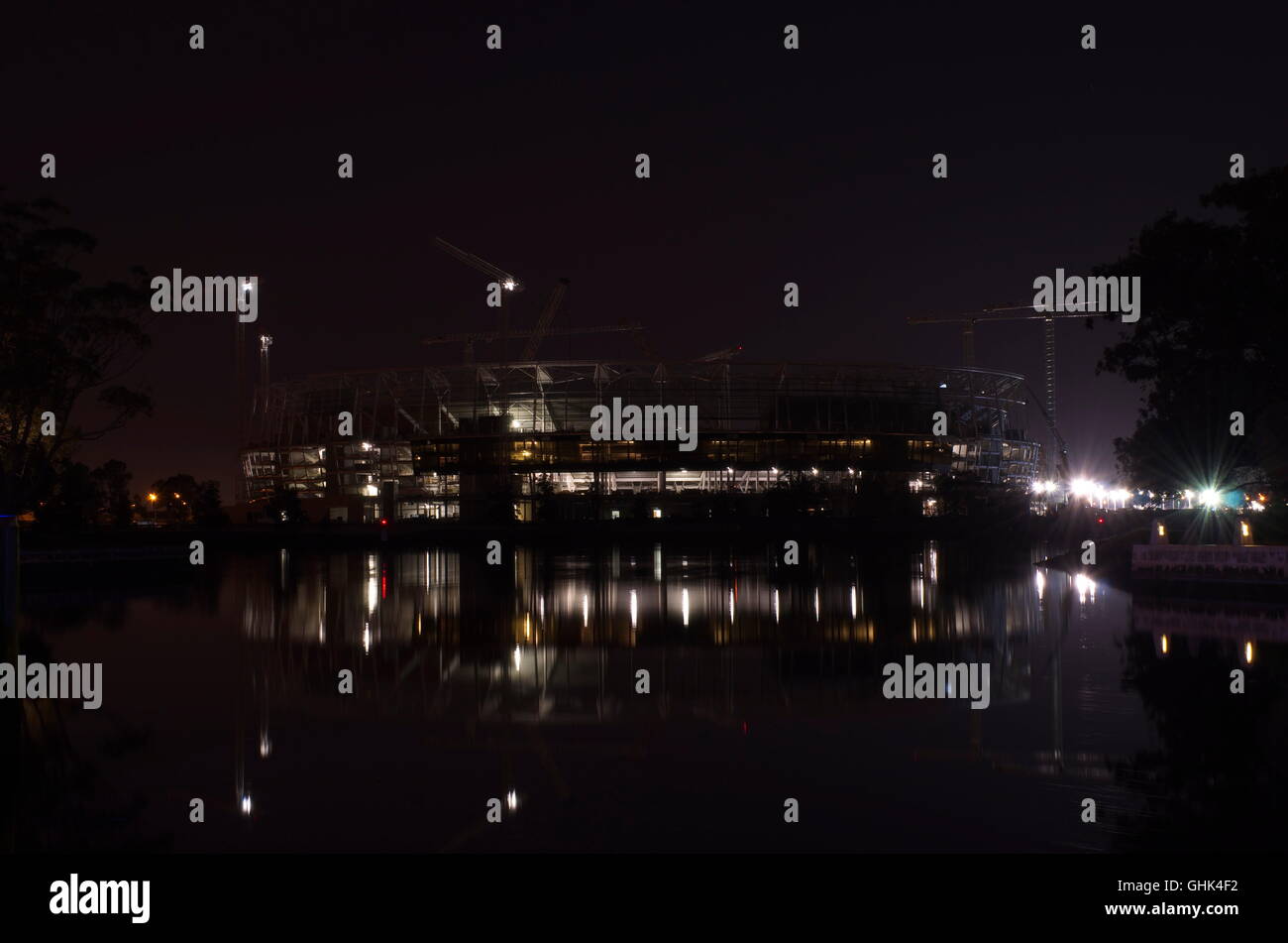 Construction site at night in Perth Stock Photo - Alamy
