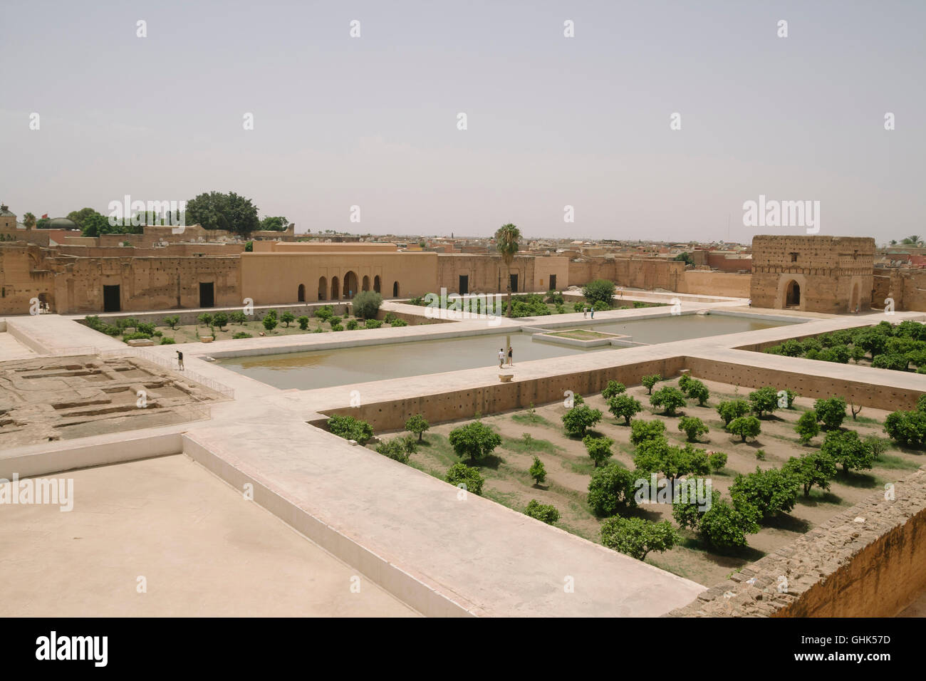 El Badi Palace gardens at Marrakech, Morocco Stock Photo - Alamy
