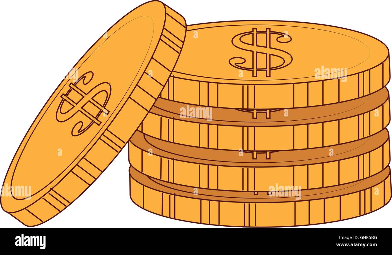 coins gold, money cash stack icon vector graphic Stock Vector Image ...