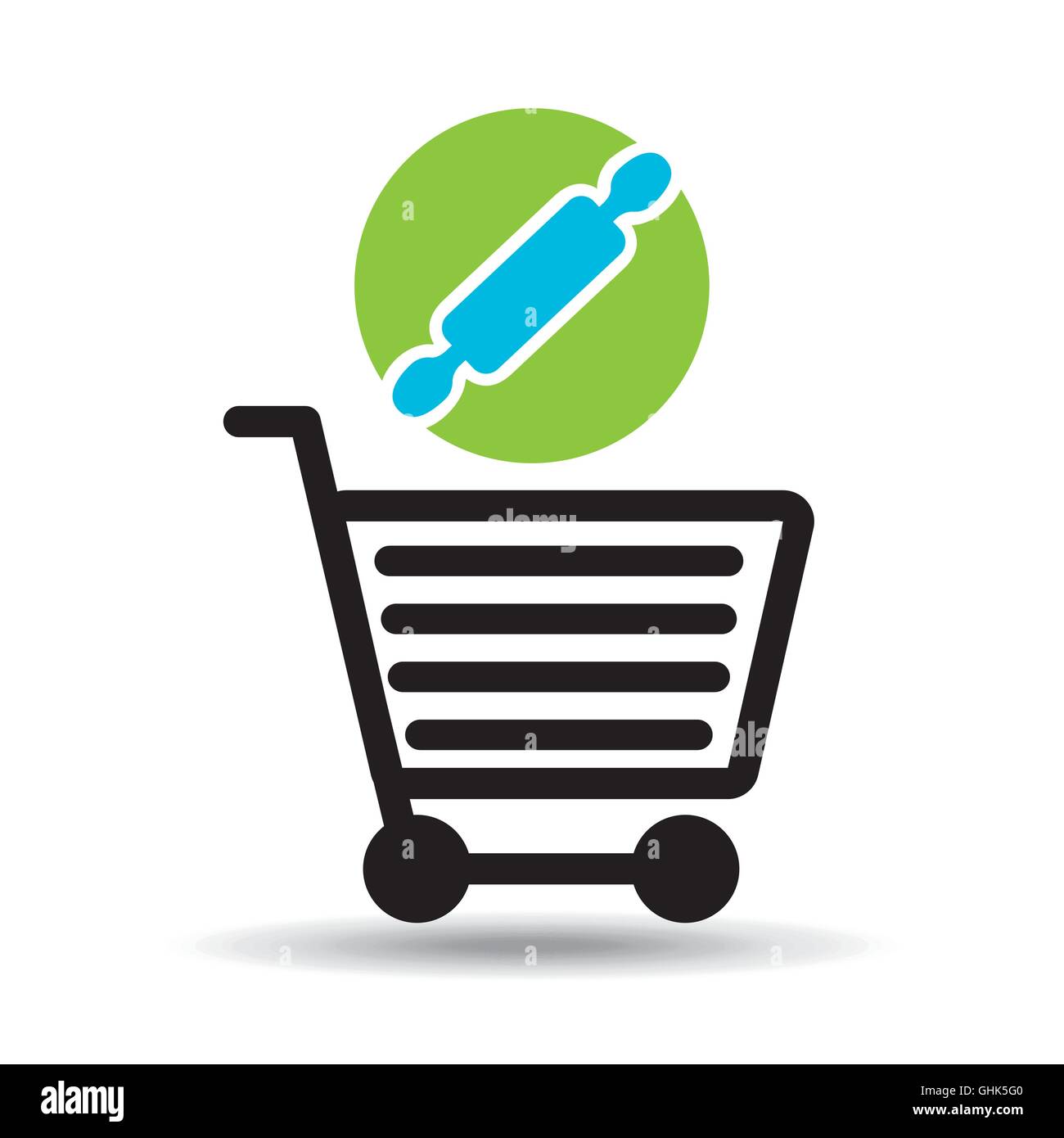 Shopping Cart with rolling pin Stock Vector Image & Art - Alamy