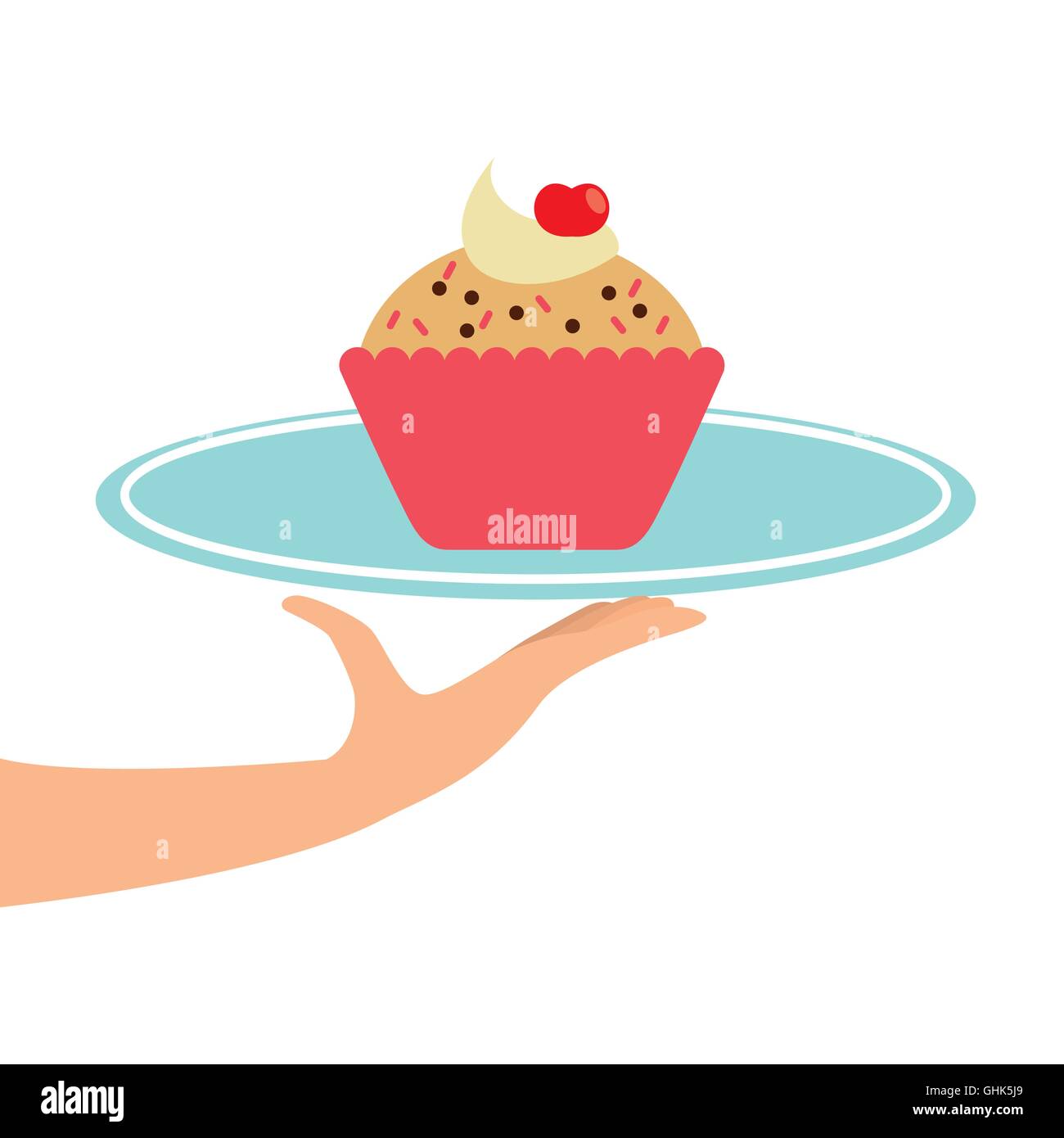 hand holding a tray of cupcakes Stock Vector Image & Art - Alamy