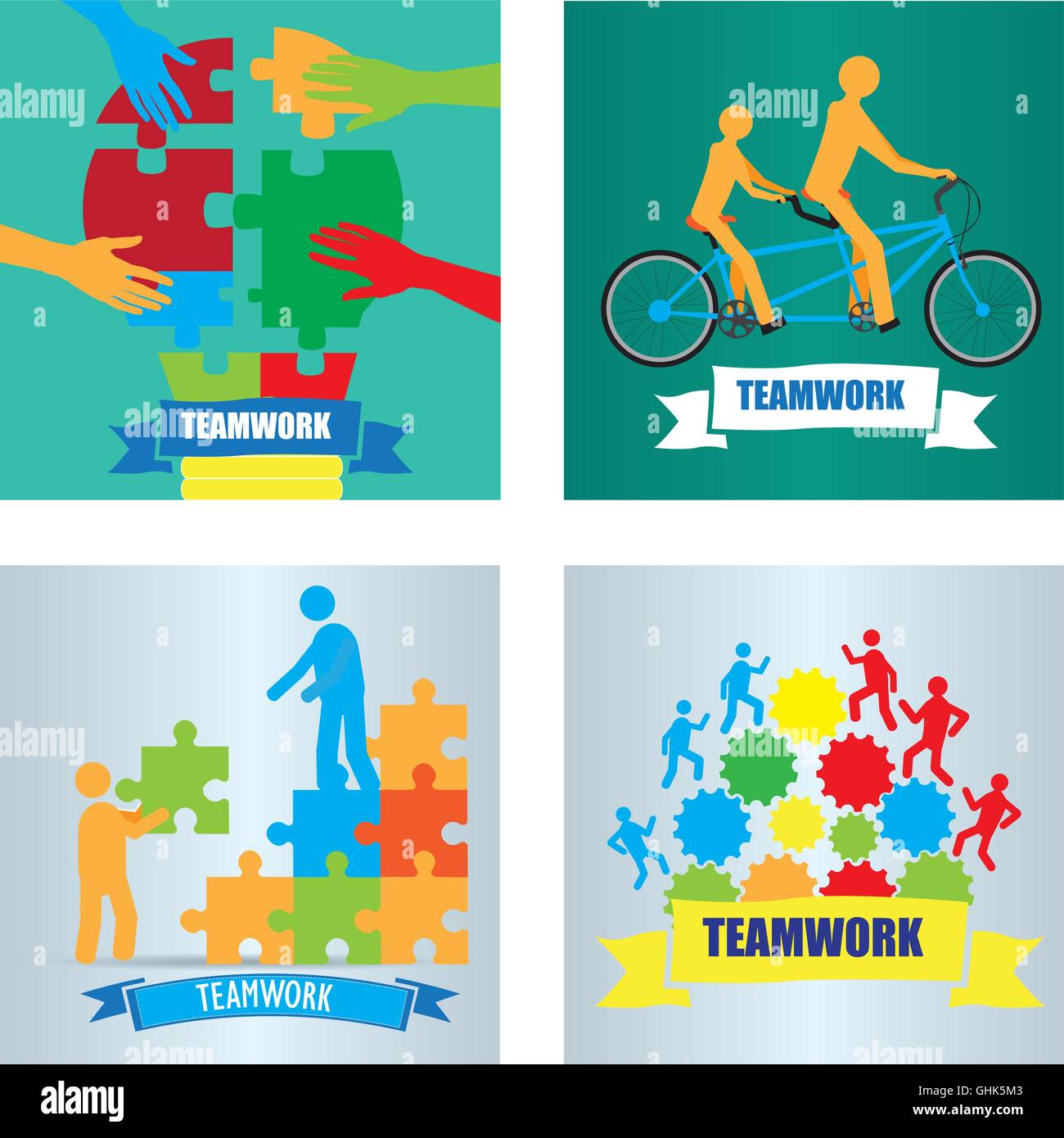 Set of Business teamwork concept designs, Vector illustration Stock ...