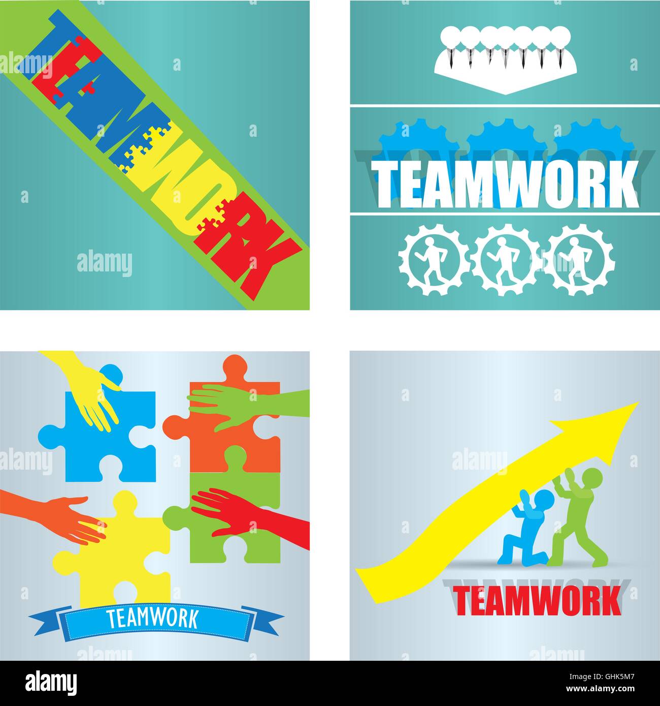 Set of Business teamwork concept designs, Vector illustration Stock ...