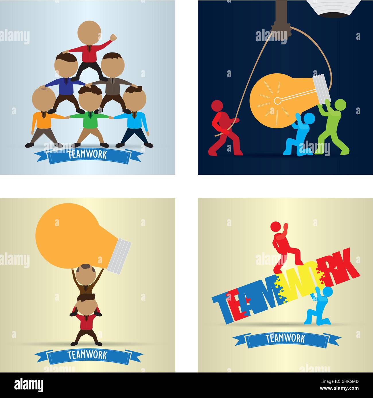 Set of Business teamwork concept designs, Vector illustration Stock ...