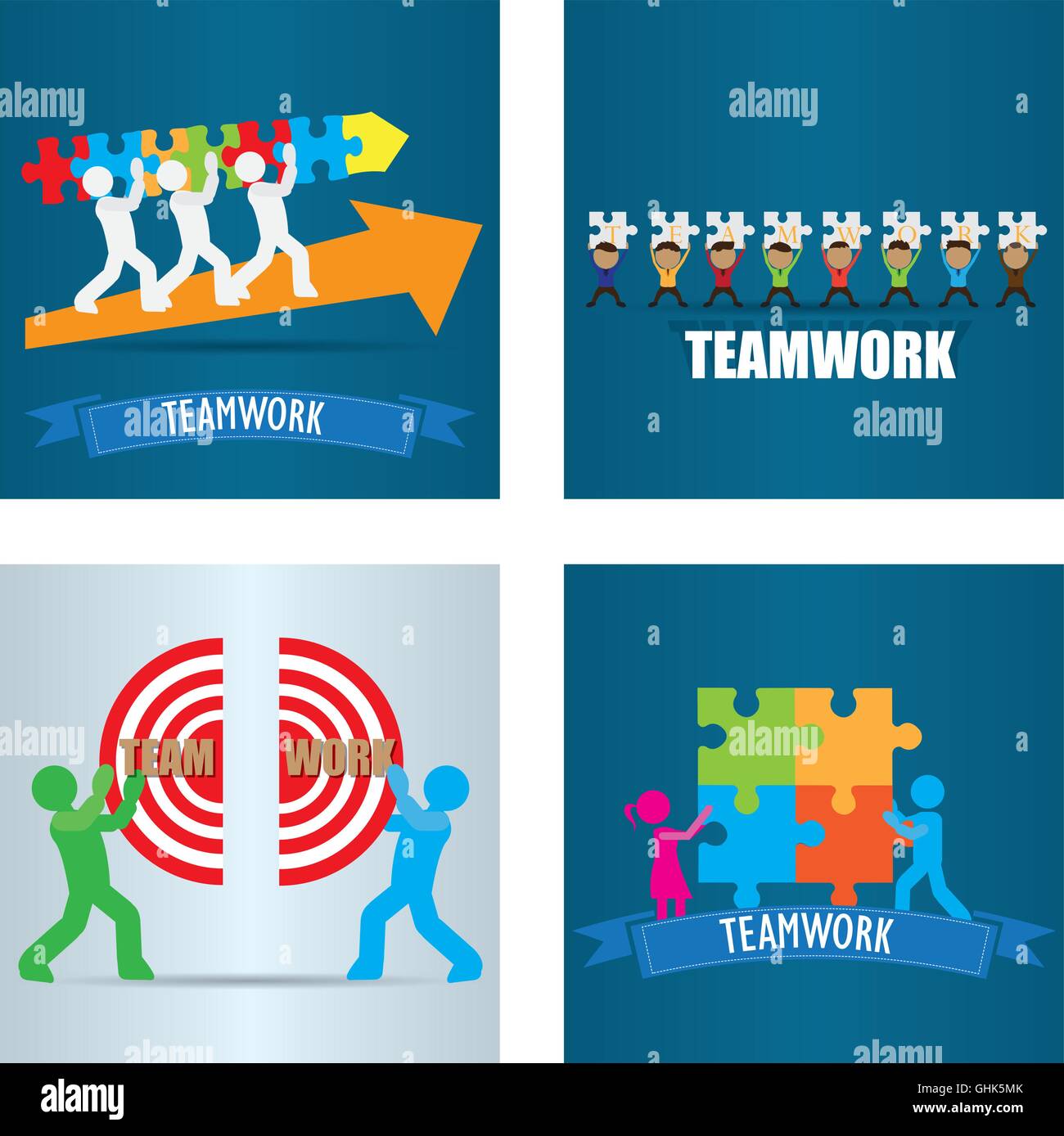 Set of Business teamwork concept designs, Vector illustration Stock ...