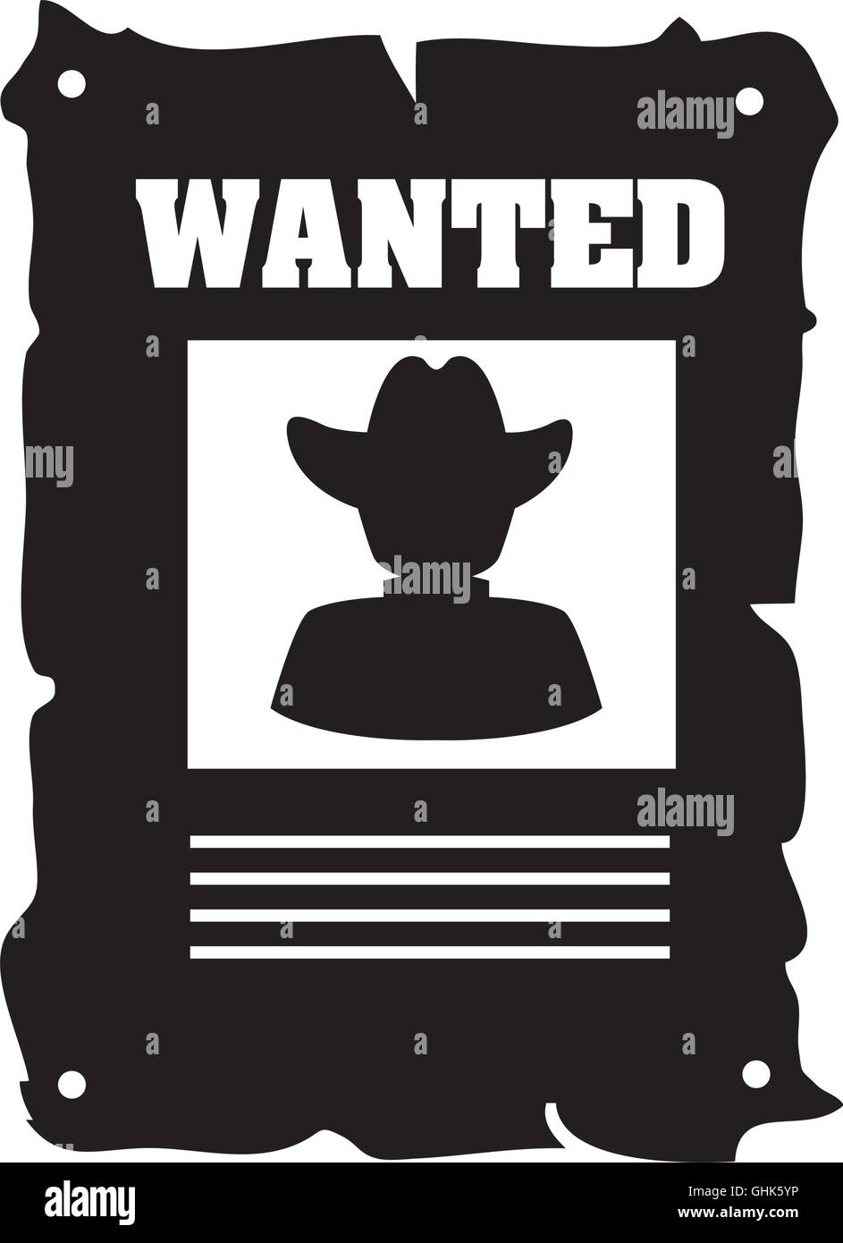 poster wanted cowboy west icon vector graphic Stock Vector Image & Art ...