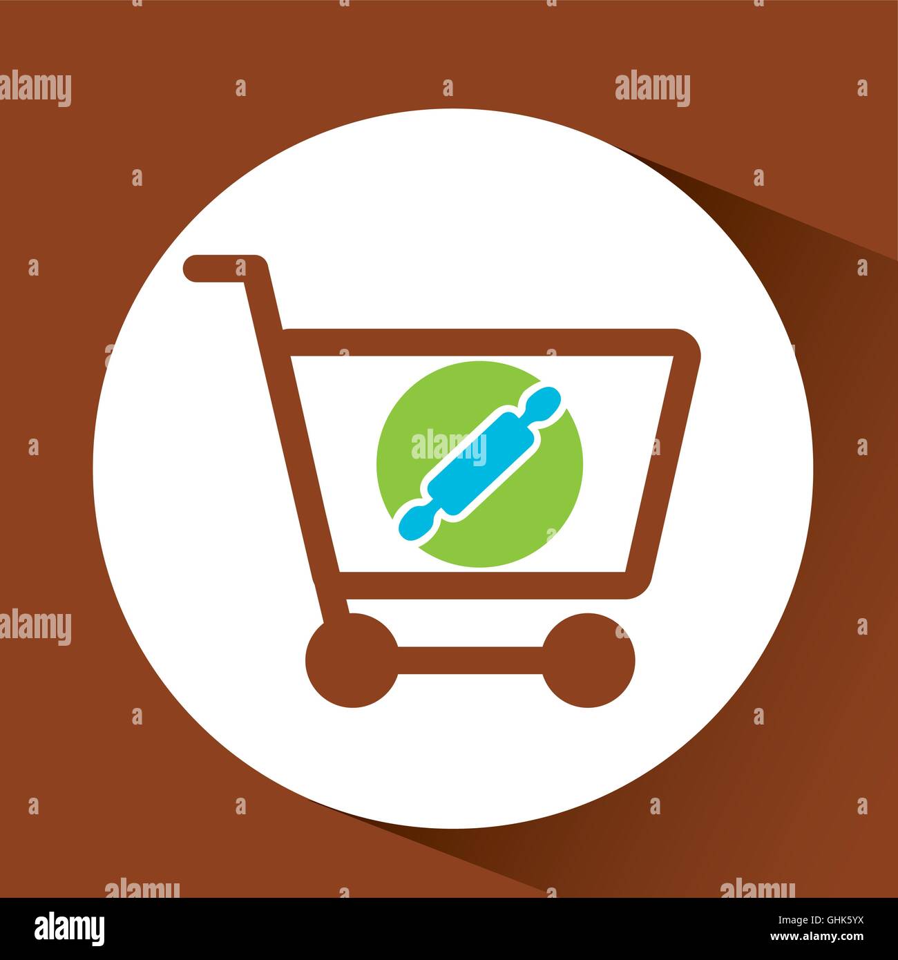 Shopping Cart with rolling pin Stock Vector Image & Art - Alamy