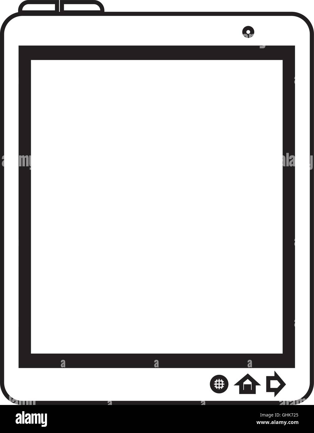 tablet device screen technology electronic icon vector graphic Stock ...