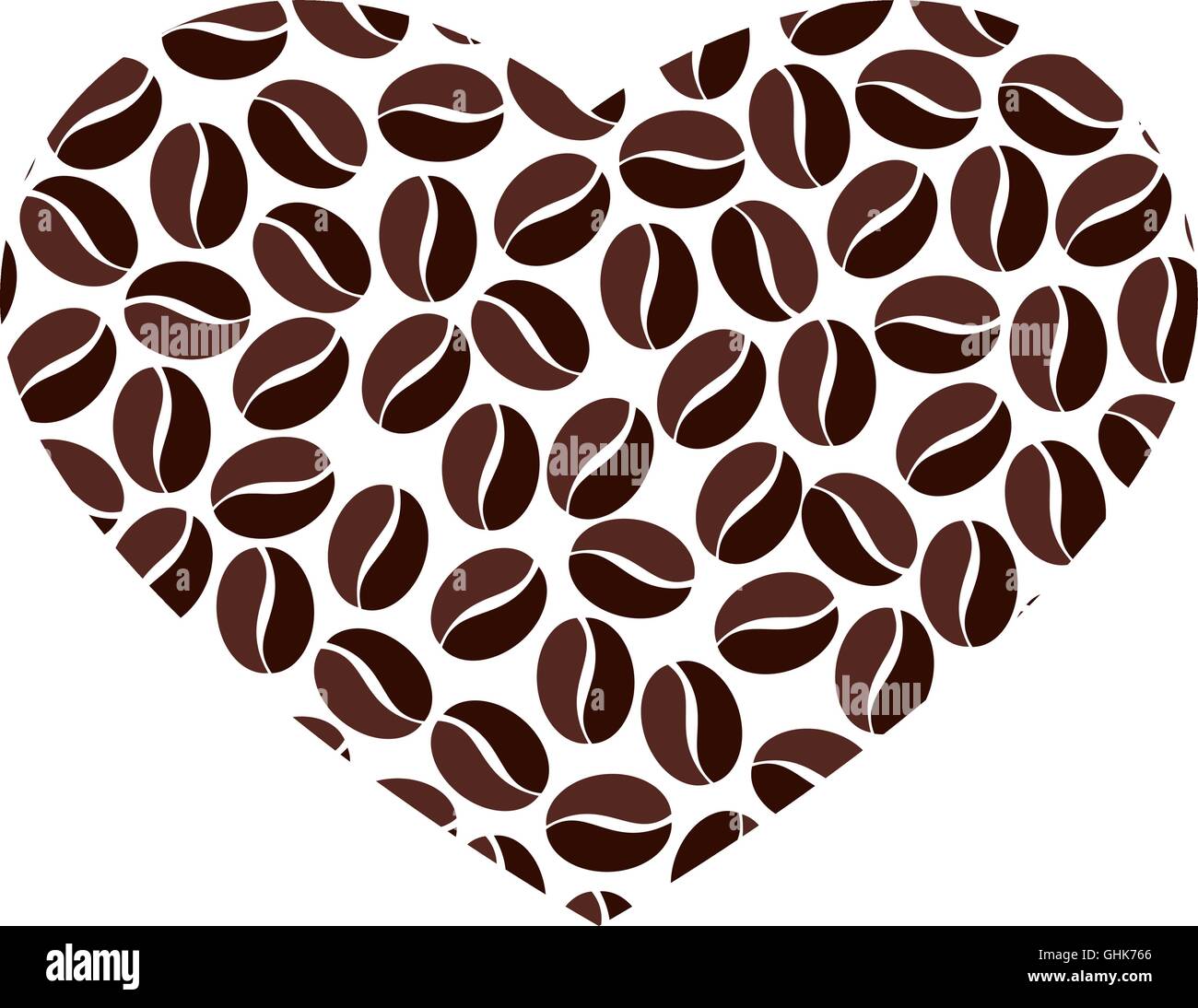 coffee bean heart love icon vector graphic Stock Vector Image & Art - Alamy