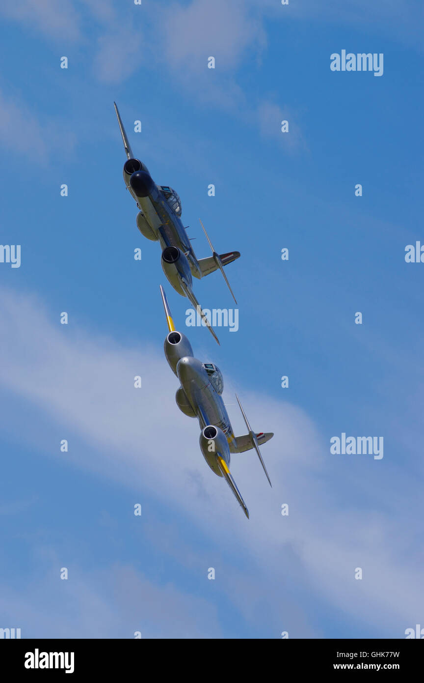 Gloster Meteor T7 WA591 in formation with Armstrong Whitworth Meteor NF ...