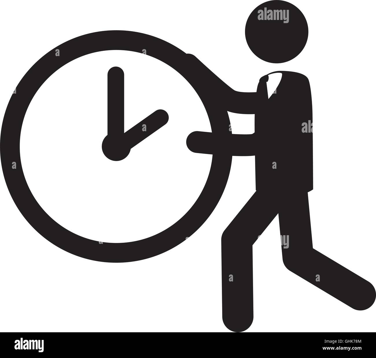 Clock man draw Stock Vector Images - Alamy