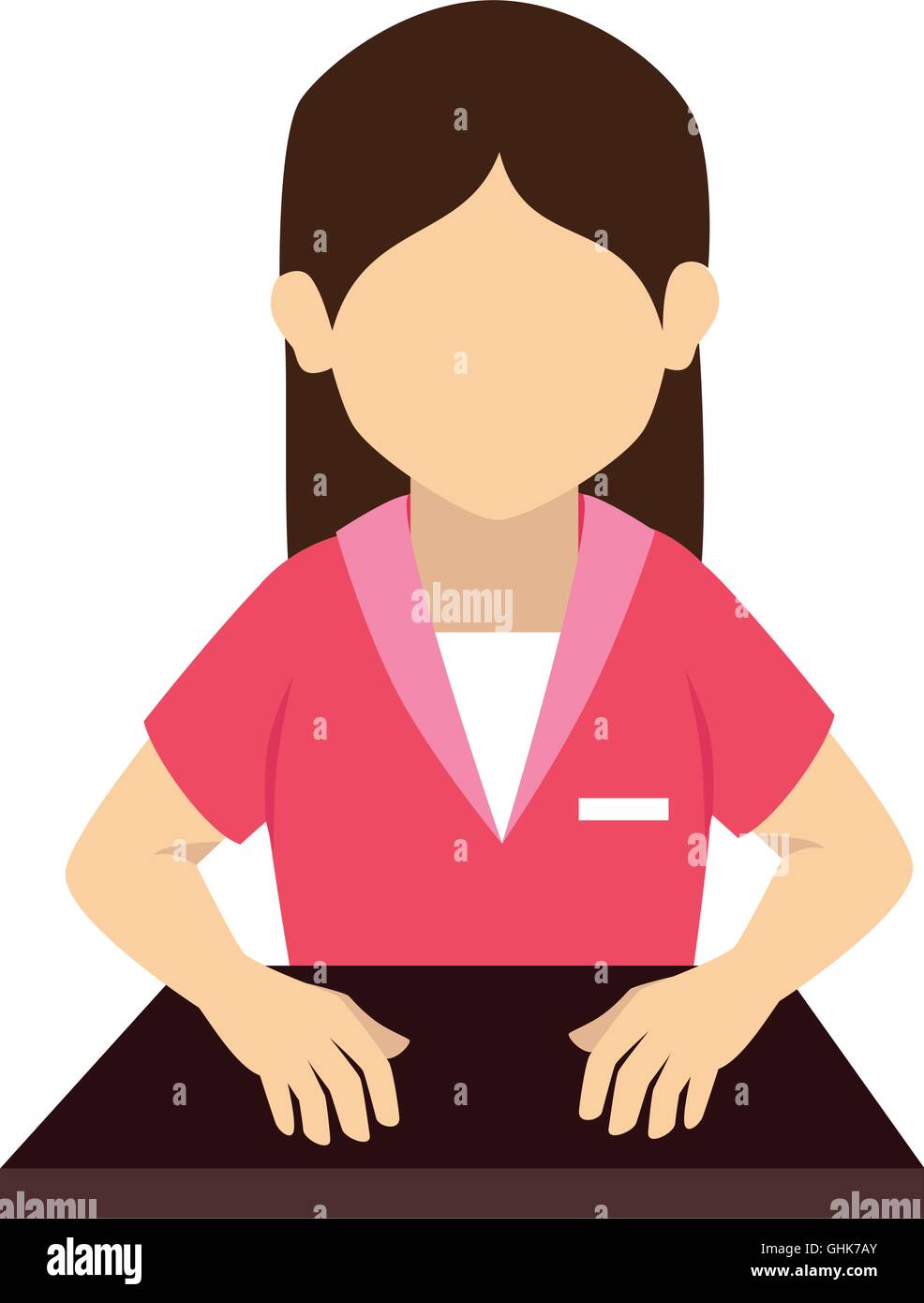 women desk uniform pink icon vector graphic Stock Vector Image & Art ...