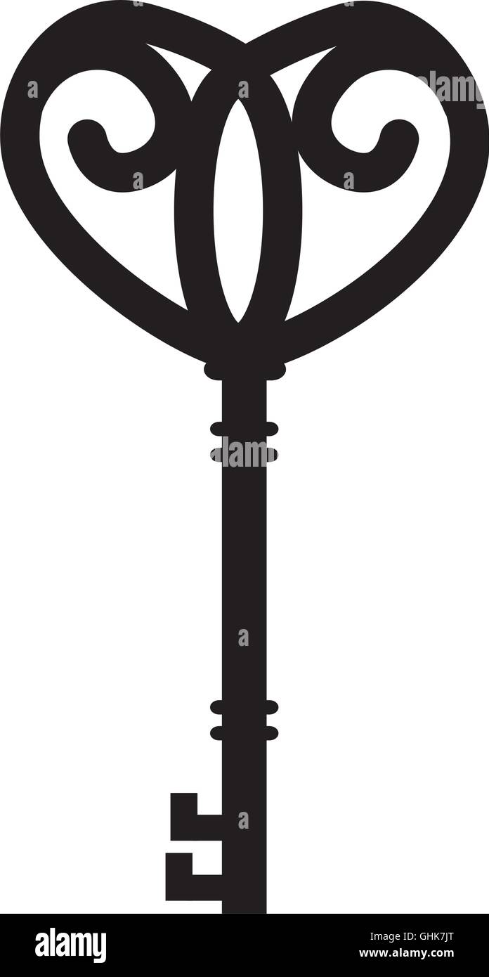 key ornament old heart medieval vector graphic icon Stock Vector Image ...