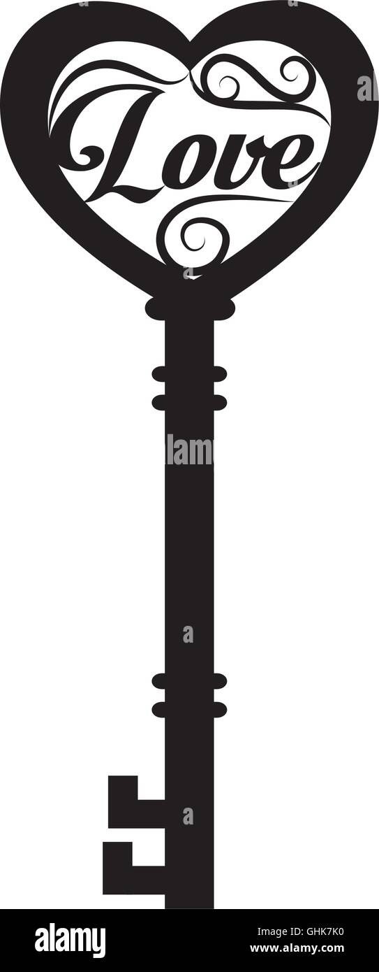 key love heart old medieval vector graphic icon Stock Vector Image ...