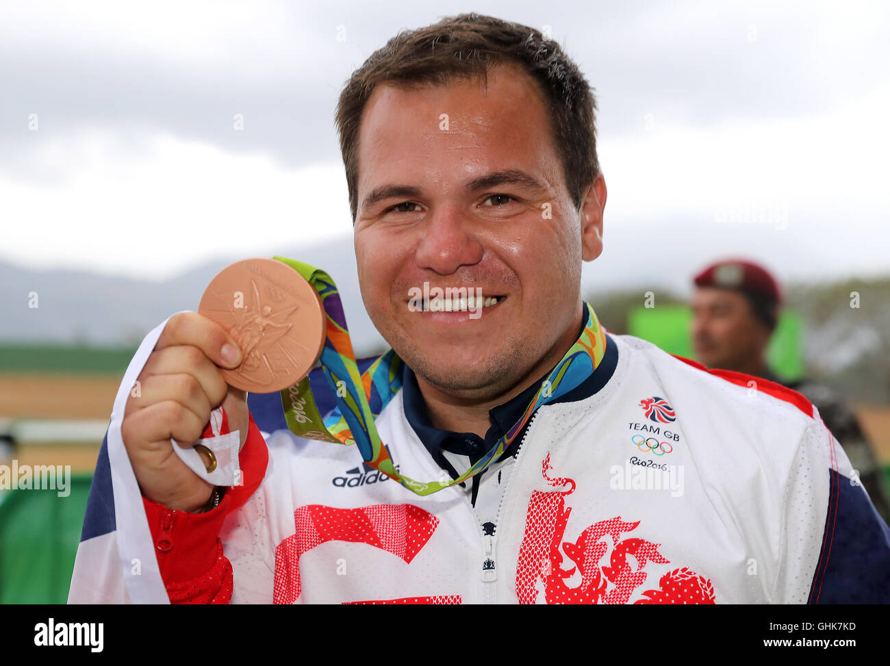 Great Britain's Steven Scott with his bronze medal during the men's ...