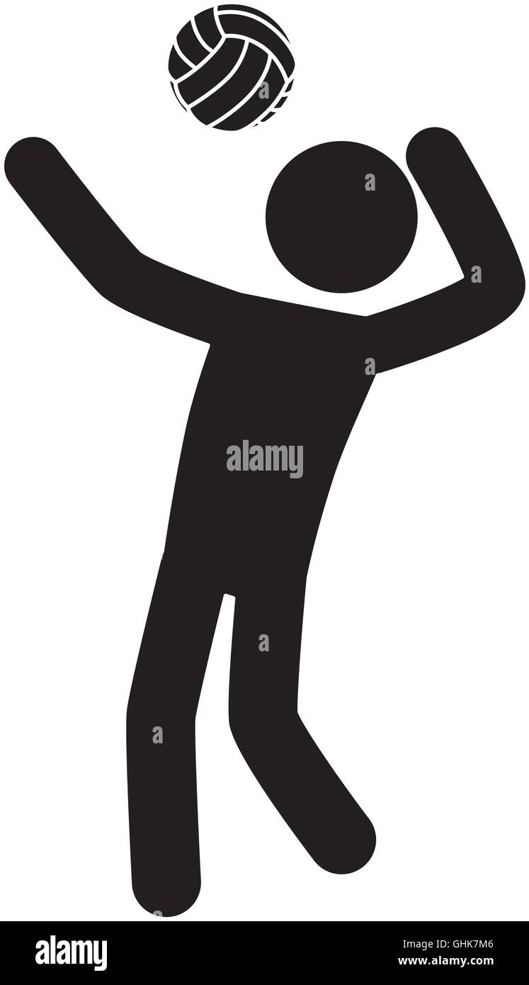 People Playing Beach Volley Stock Vector Images - Alamy