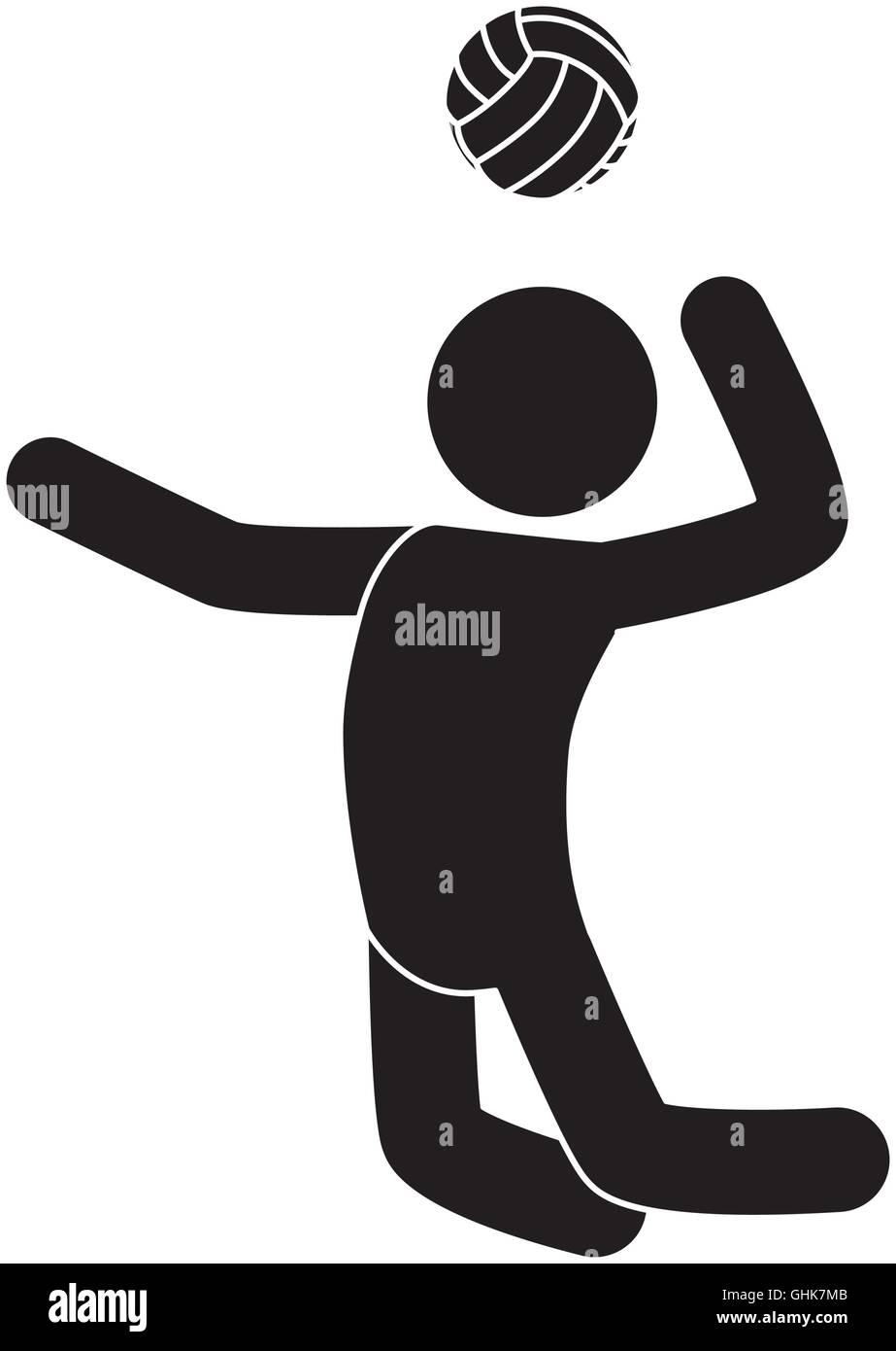 volleyball man game sport pictogram pose vector graphic icon Stock ...