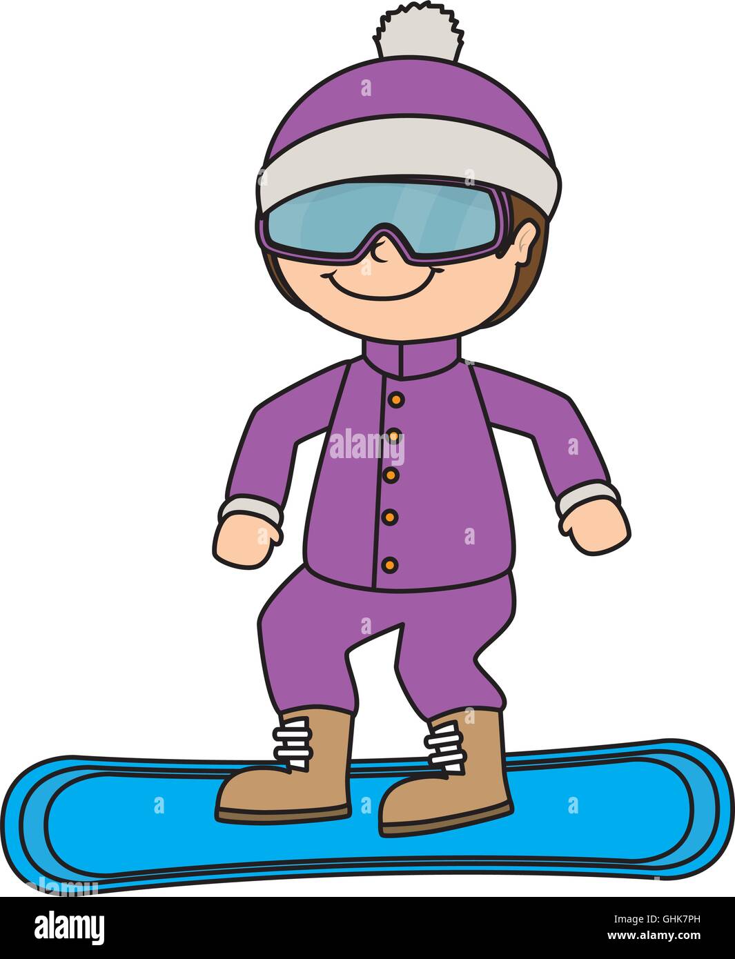 snowboard girl child kid sport winter vector graphic icon Stock Vector ...