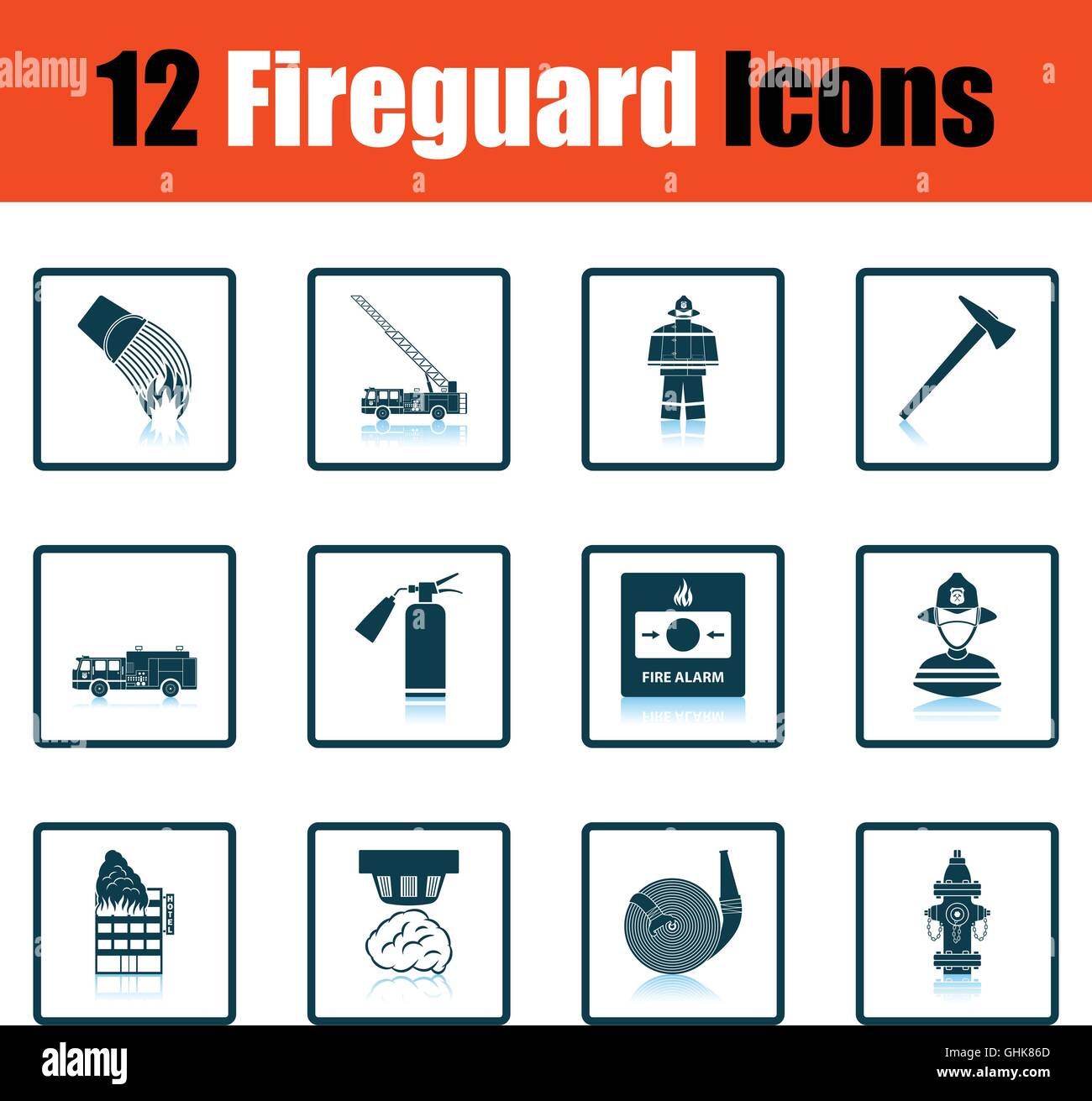 Fire smoke icon reflection design Stock Vector Images - Alamy