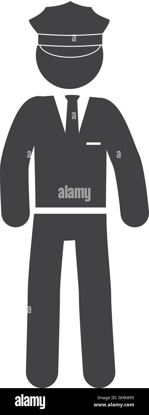 man chaffeur driver hat suit icon vector graphic Stock Vector Image ...