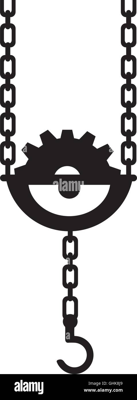 chain gear hook crane hang icon vector graphic Stock Vector Image & Art ...