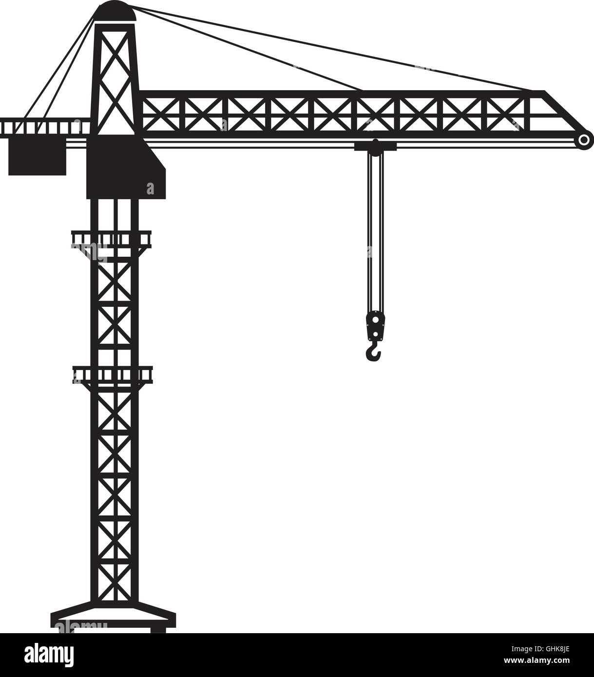 crane tower machinary hook hang icon vector graphic Stock Vector Image ...