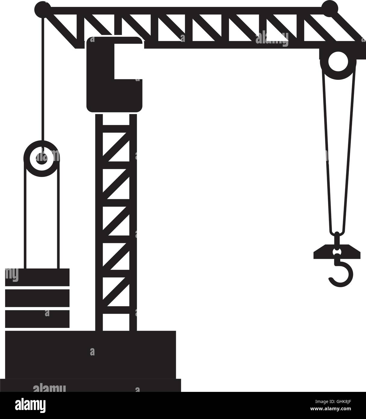 crane tower machinary hook hang icon vector graphic Stock Vector Image ...