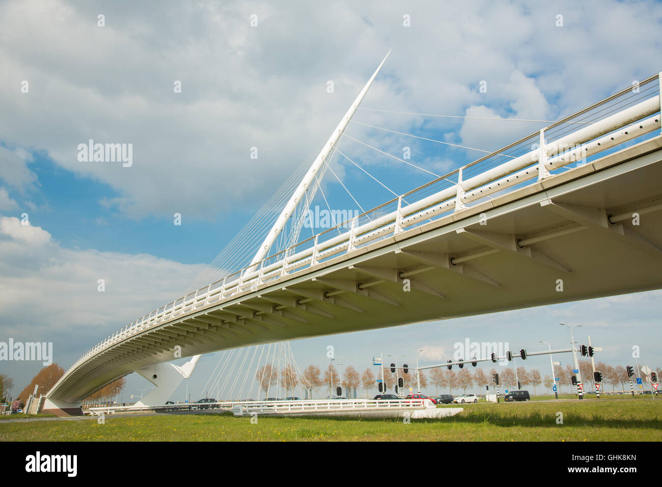 Haarlemmermeer, the Netherlands - May 04, 2016 - Calatrava Bridge ...