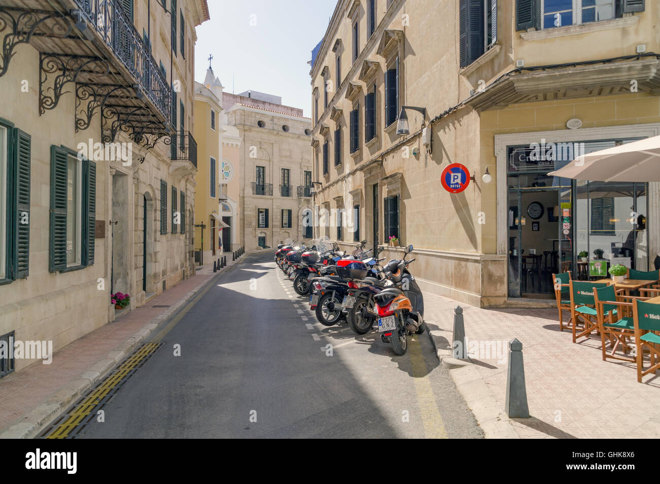 The streets and lanes of Mahon in Menorca Stock Photo - Alamy