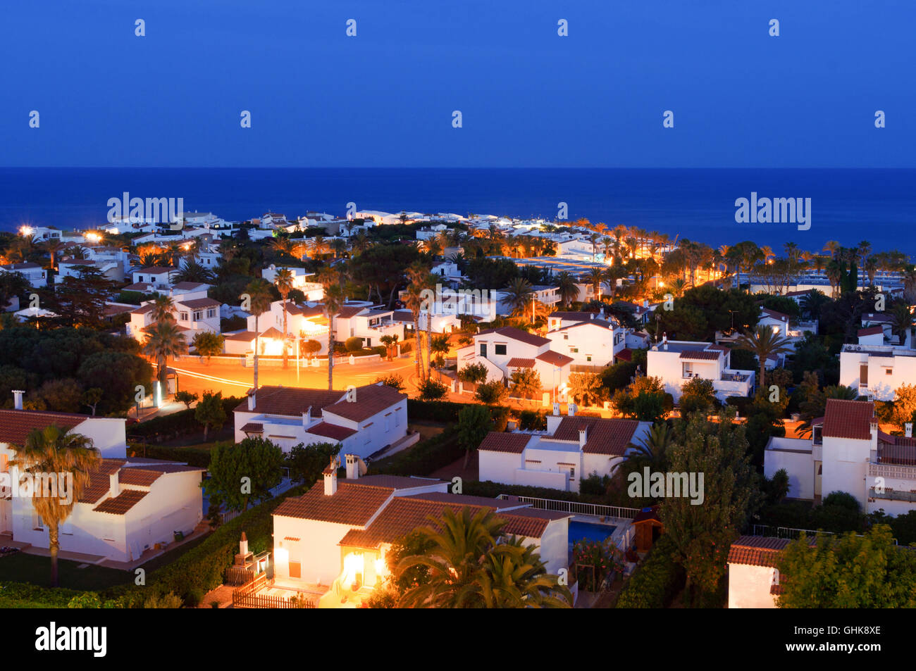 A night time landscape capture of S'algar on the southern tip of ...