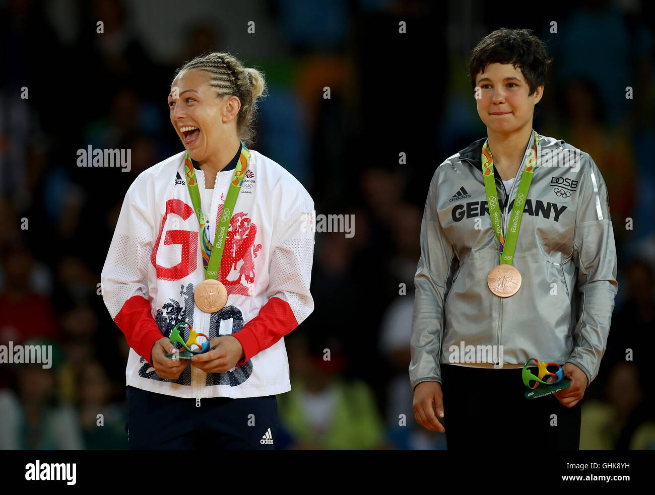 Great Britain's Sally Conway (left) alongside fellow bronze winner ...