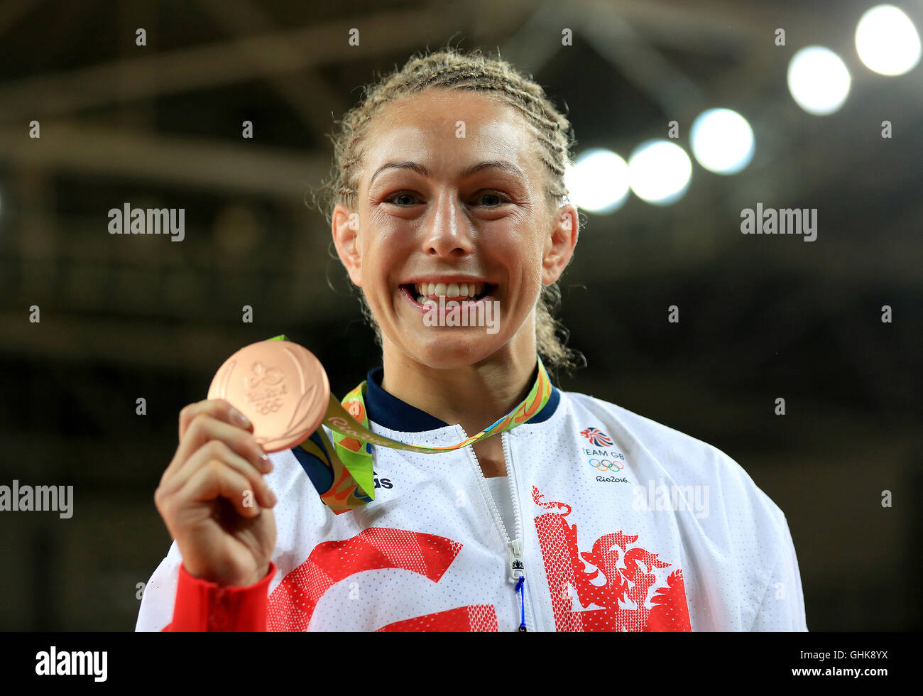 Great Britain's Sally Conway celebrates with her medal after winning ...