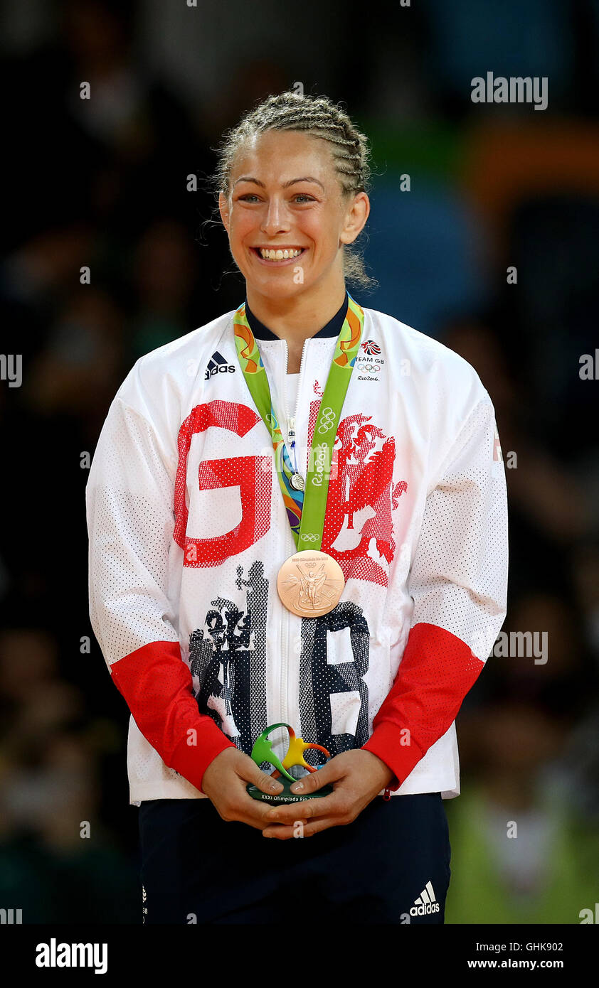 Great Britain's Sally Conway celebrates with her bronze medal after the ...