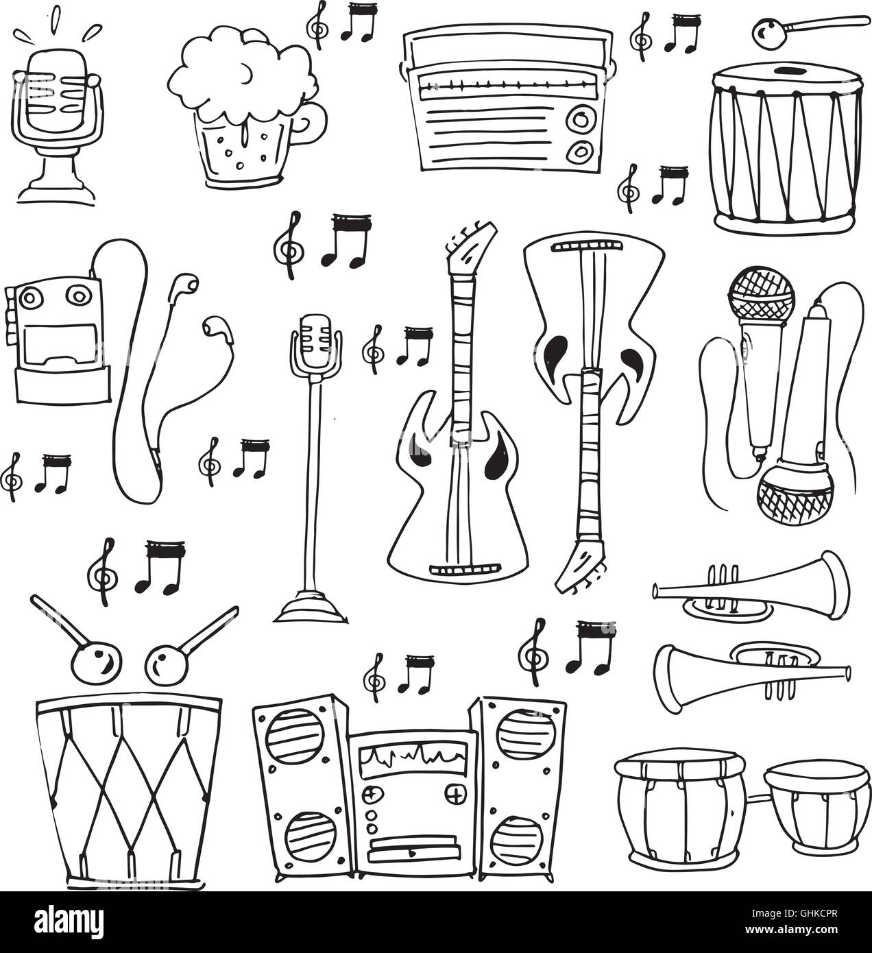 Doodle of element music set Stock Vector Image & Art - Alamy