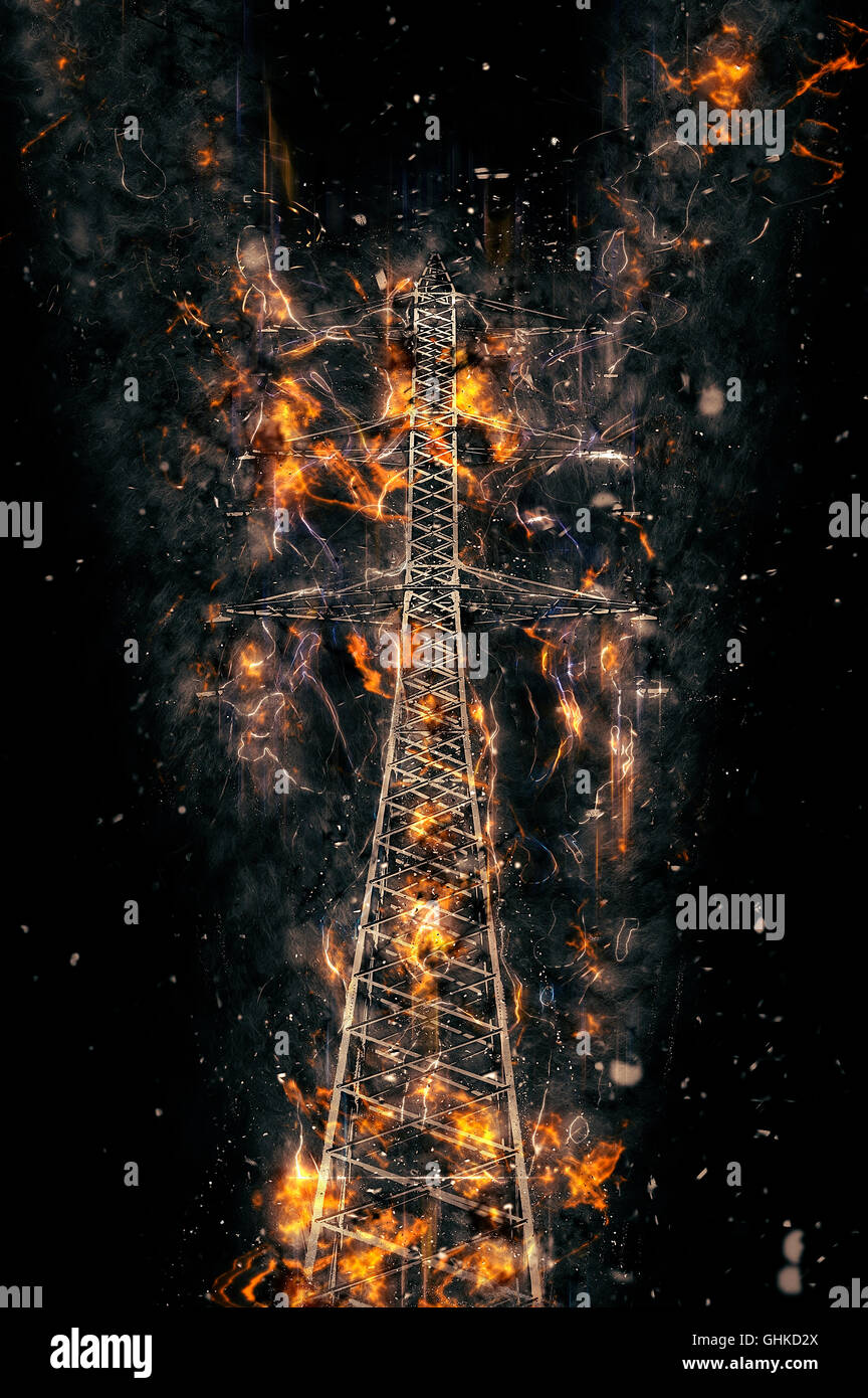 Power Line Fire High Resolution Stock Photography and Images - Alamy