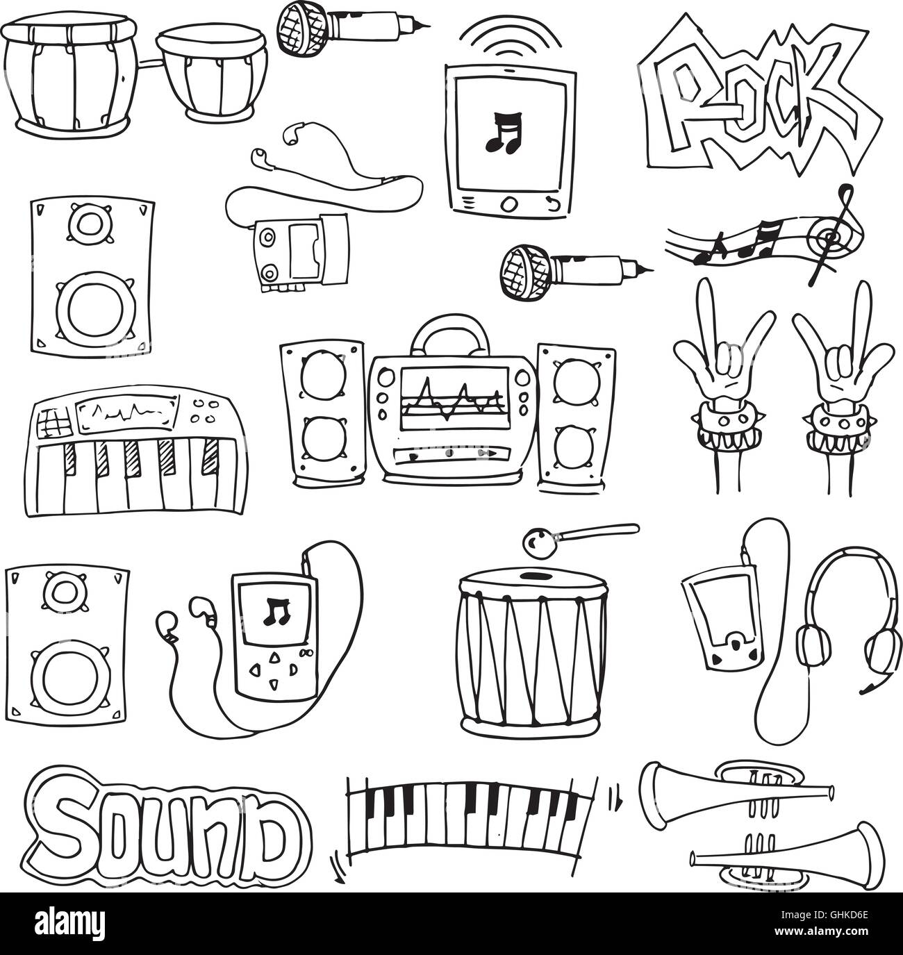 Element music theme doodles Stock Vector Image & Art - Alamy