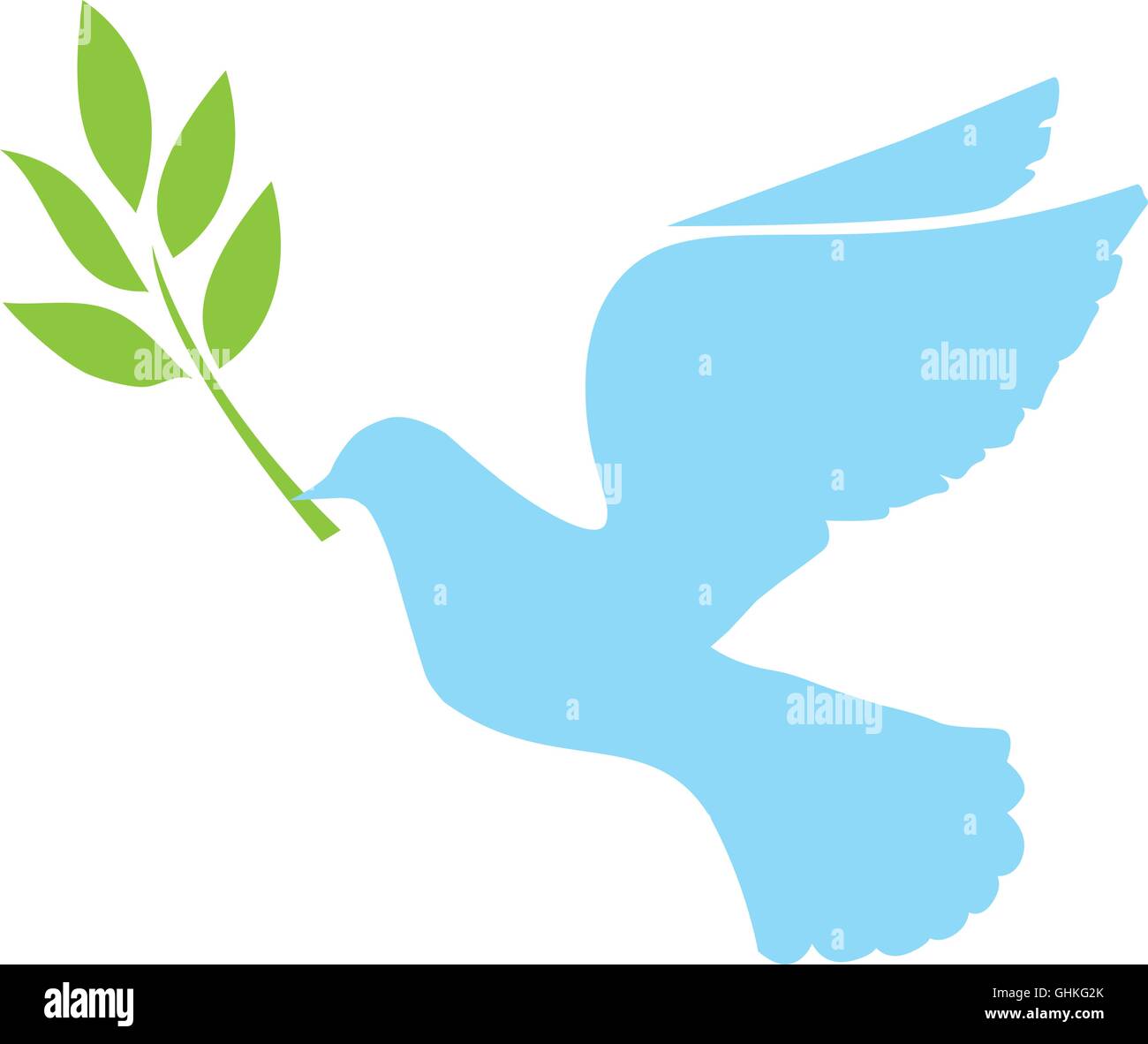 vector illustration of a dove with olive branch Stock Vector Image ...