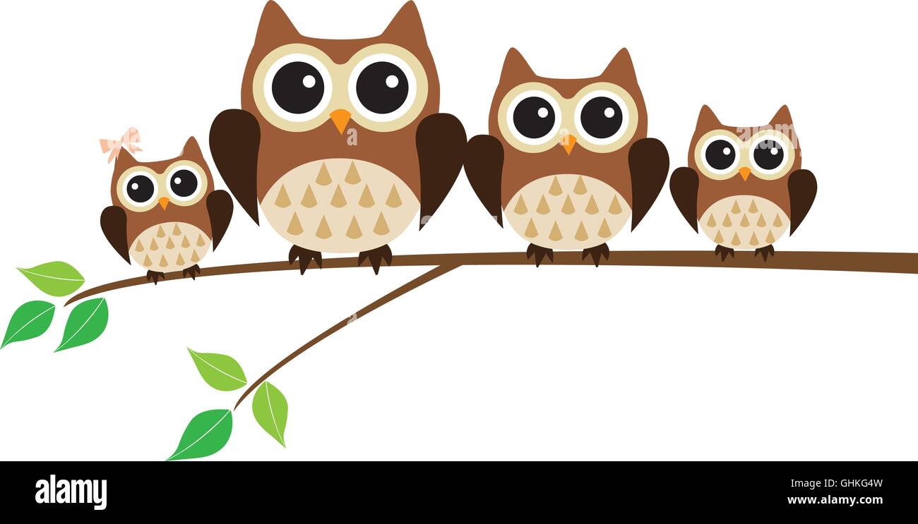 vector illustration of a fun owl family Stock Vector Image & Art - Alamy