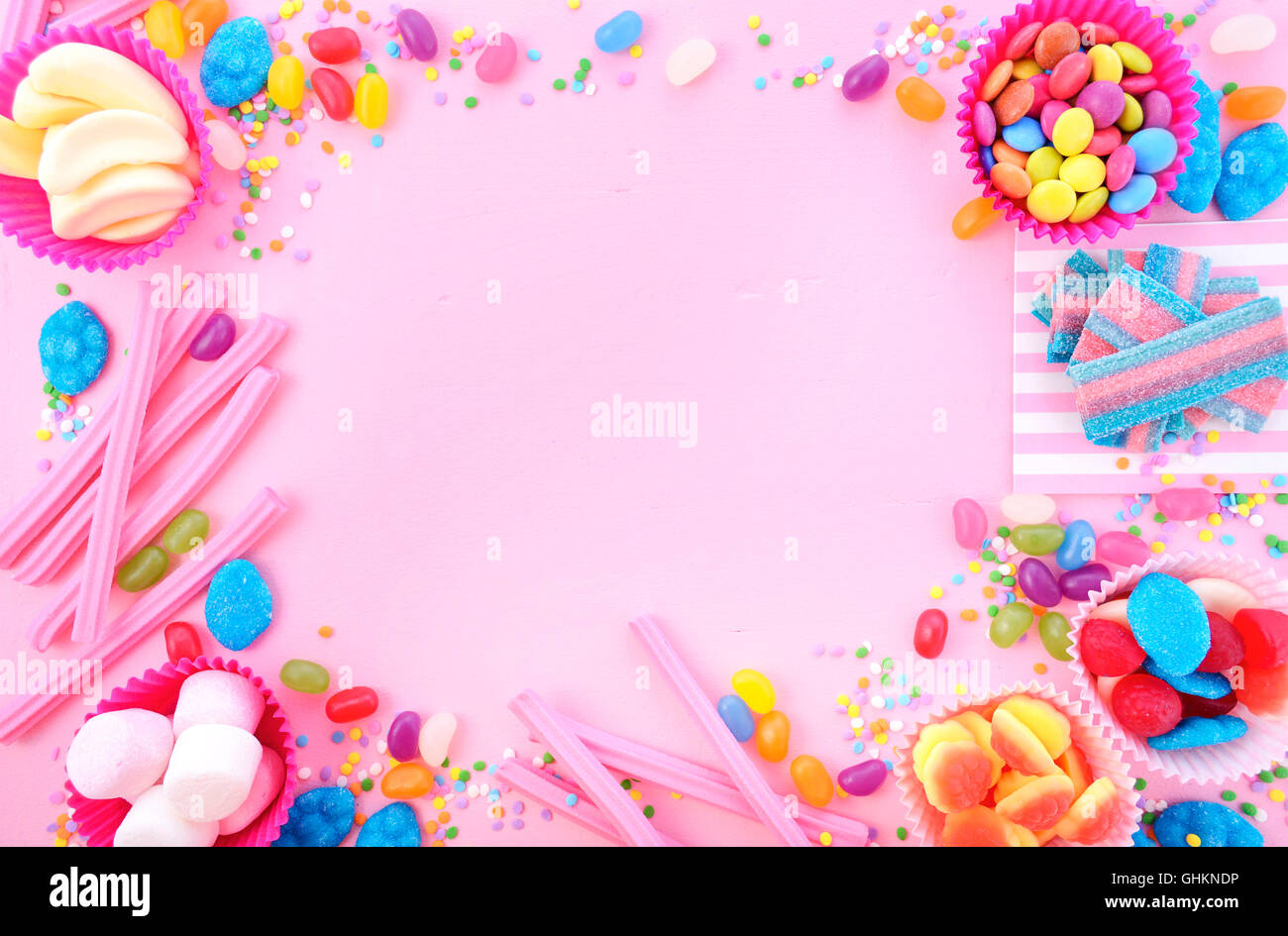 Sweet Border Background Pink Candy Colorful Page Border Background