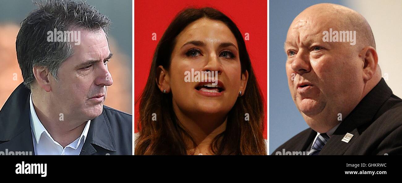 Undated file pphoto of Steve Rotherham (left), Luciana Berger and ...