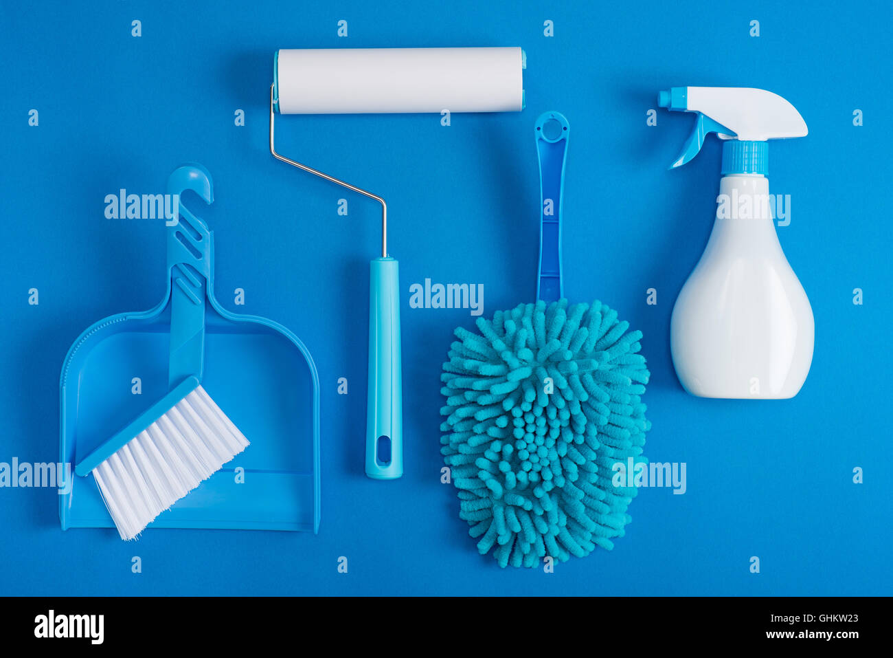 Cleaning tools layout Stock Photo - Alamy