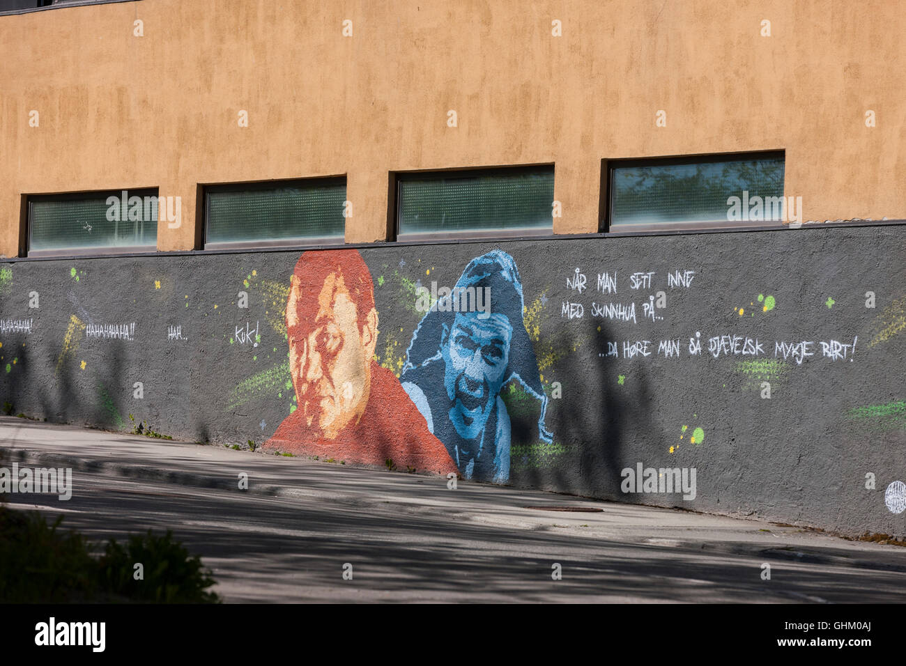 Lofoten Islands graffiti, Norway Stock Photo - Alamy