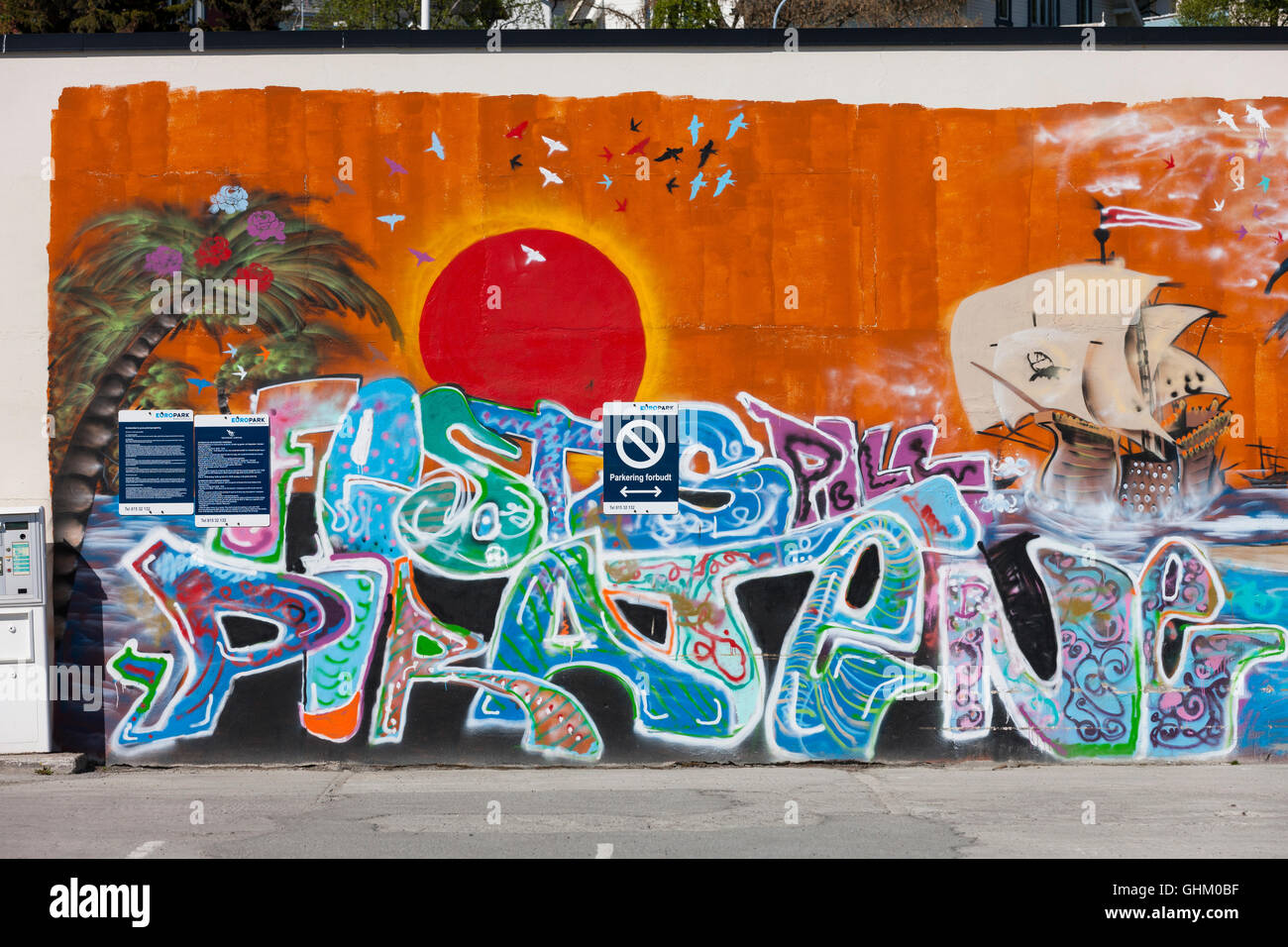 Lofoten Islands graffiti, Norway Stock Photo - Alamy