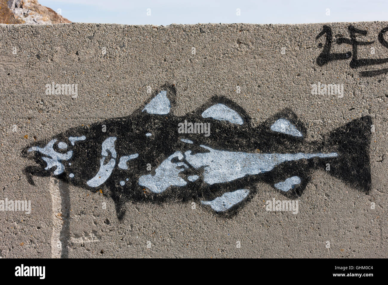 In Cod we trust. Lofoten Islands graffiti illustrating the importance ...