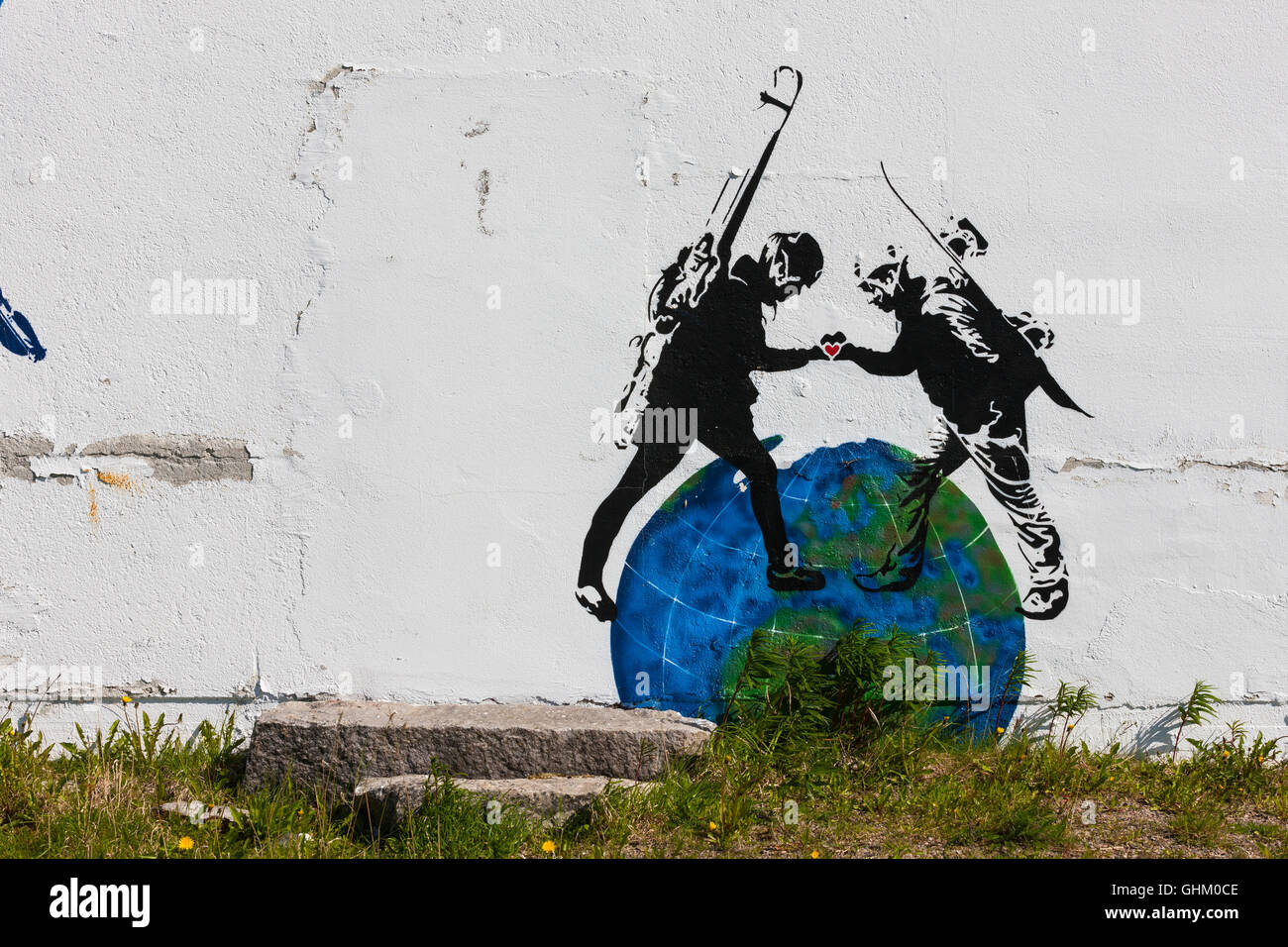 Lofoten Islands graffiti, Norway Stock Photo - Alamy