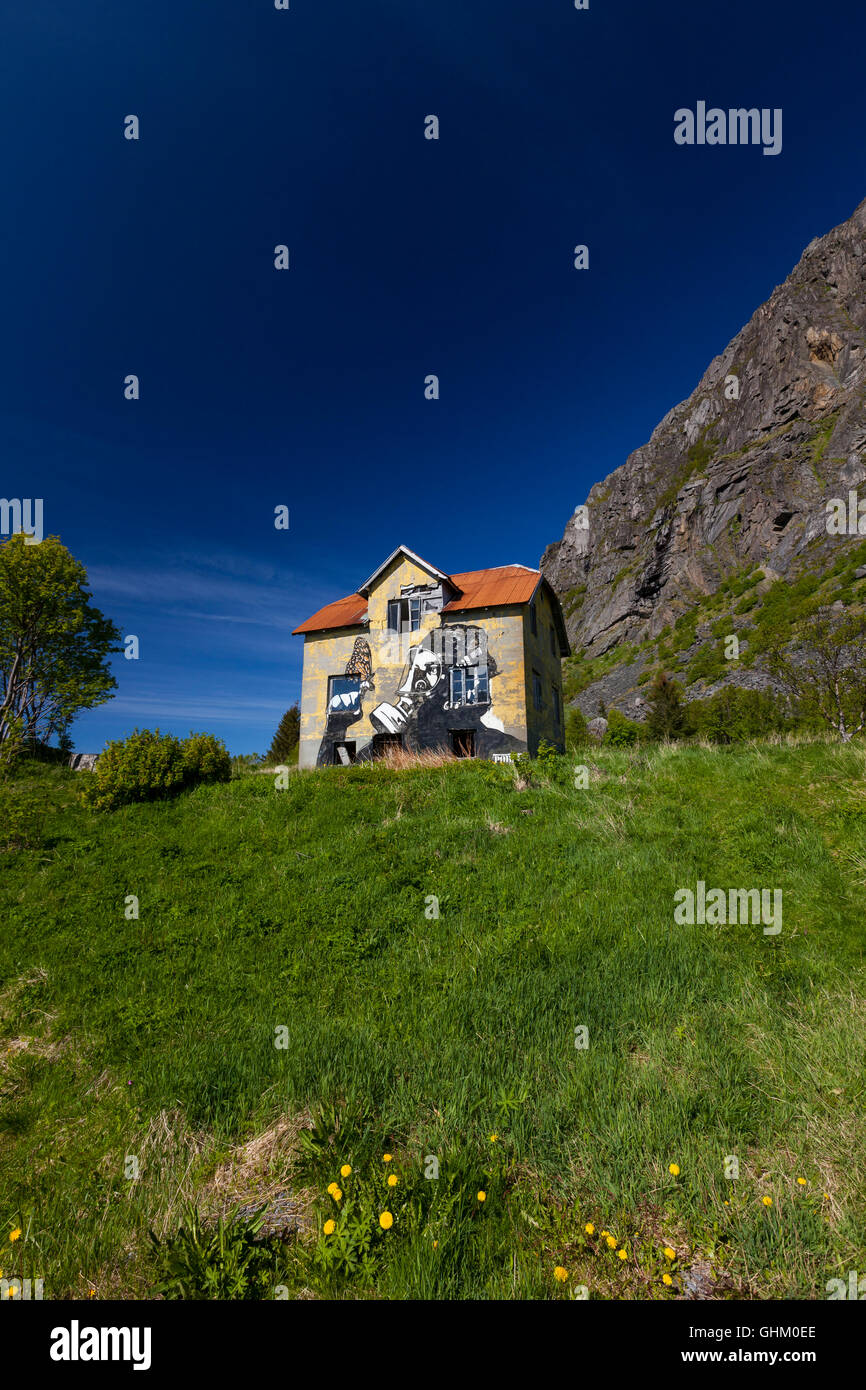 Lofoten Islands graffiti, Norway Stock Photo - Alamy