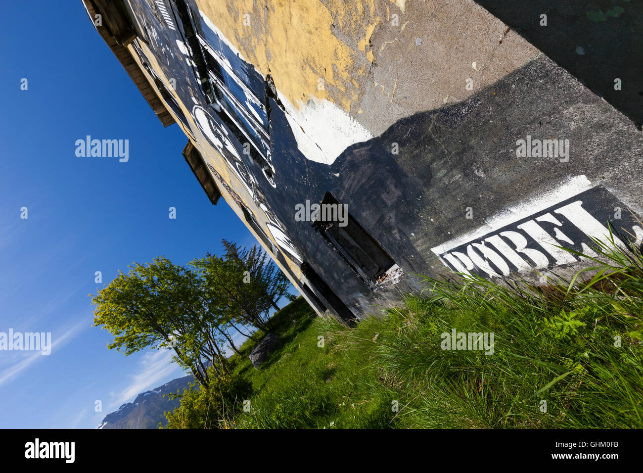 Lofoten Islands graffiti, Norway Stock Photo - Alamy