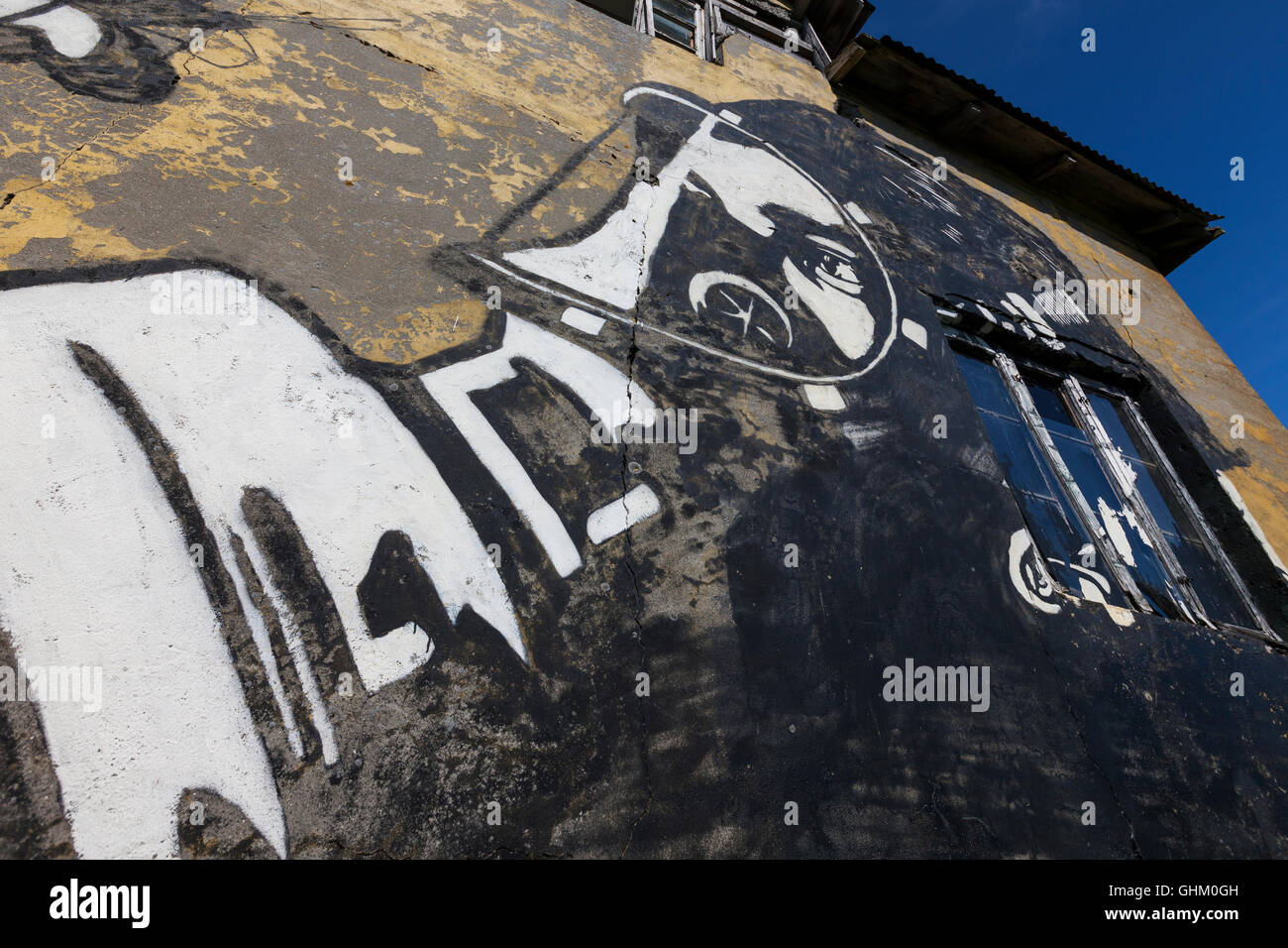 Lofoten Islands graffiti, Norway Stock Photo - Alamy