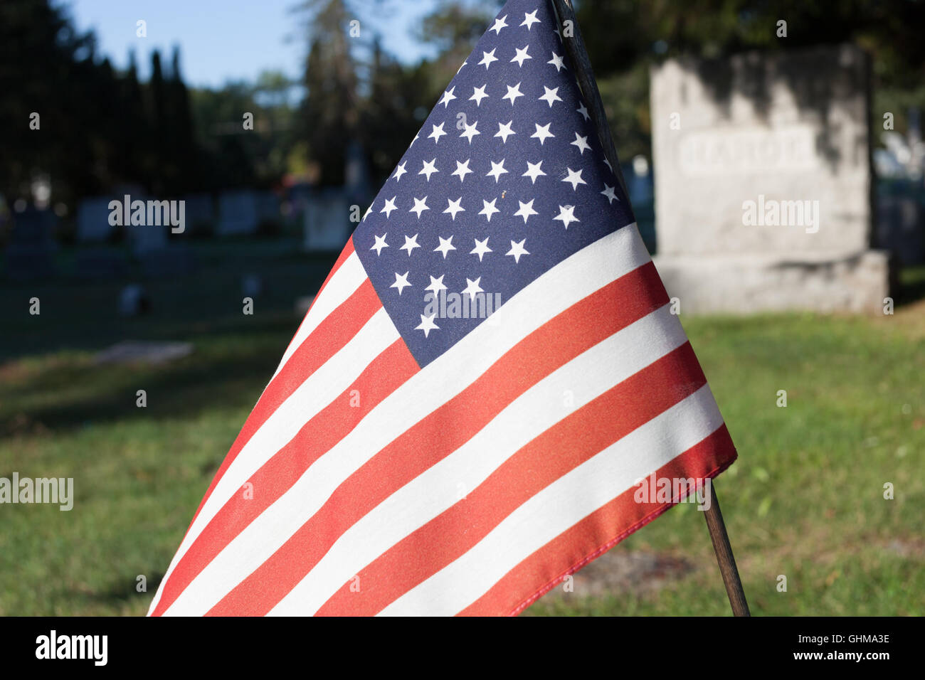 American flag in memorial Stock Photo - Alamy