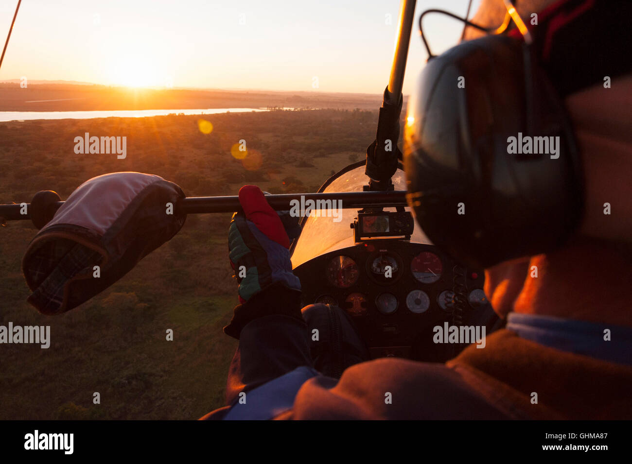 A microlight pilot in Zimbabwe Stock Photo - Alamy